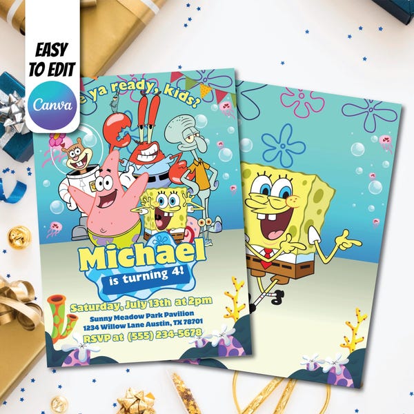 Spongebob Fonts for Canva - Etsy