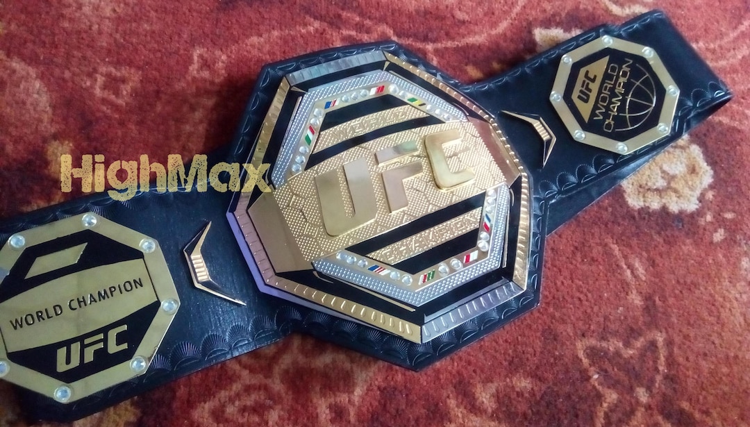 UFC Championship Title Belt Dual Layers Plates Gold Plated Belt Real ...