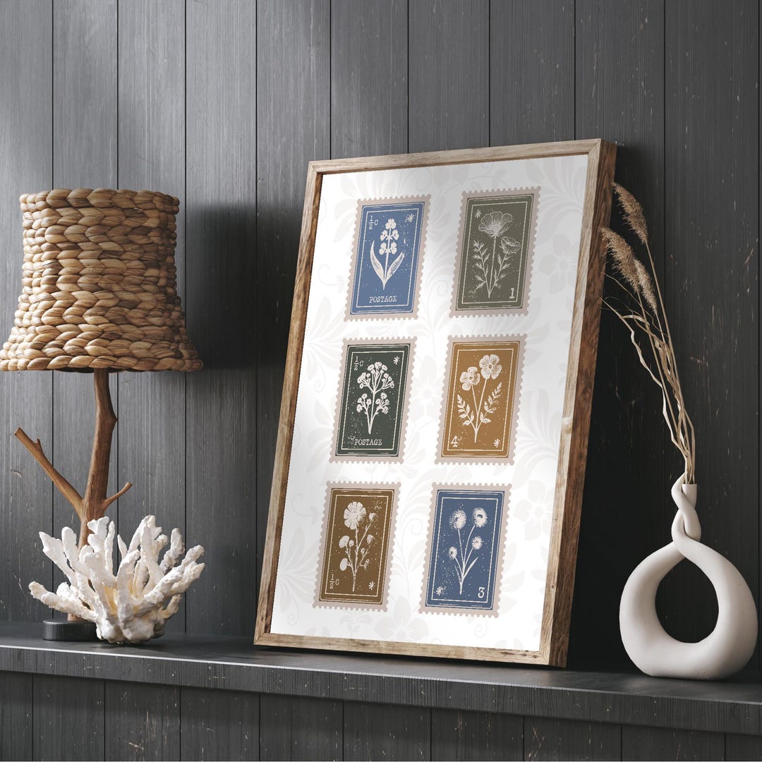 Wall Art Decor, Postage Stamp Wall Art, Apartment Decor, Home Decor ...