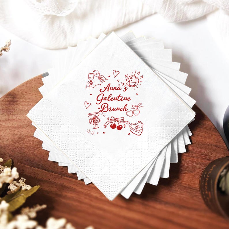 Personalized Galentine Napkins, Custom Galentine Brunch Cocktail ...