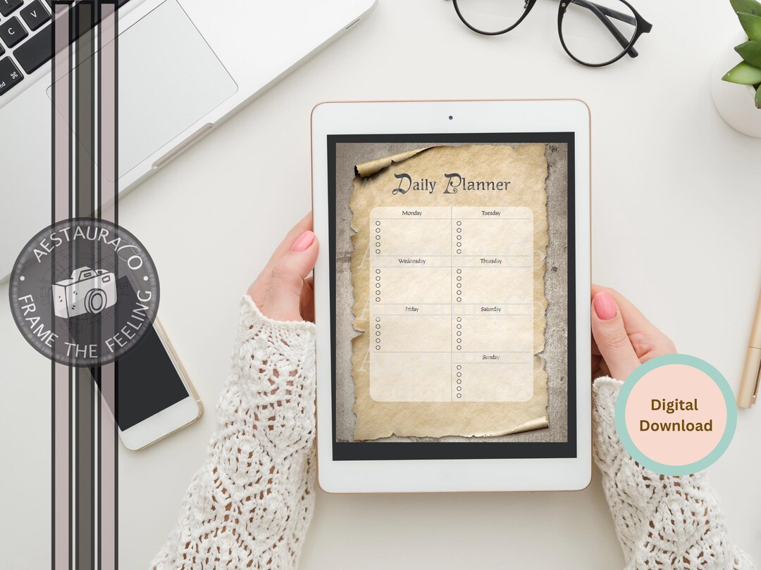 Vintage Paper Daily Planner: Antique Style To-do List (PDF & JPEG ...