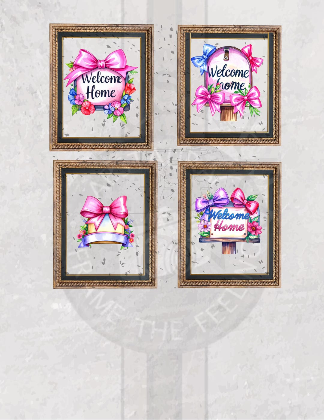 Welcome Home PNG Bundle, Coquette House Clipart, Floral Bow Apartment Gift, Pastel Mailbox PNG ...