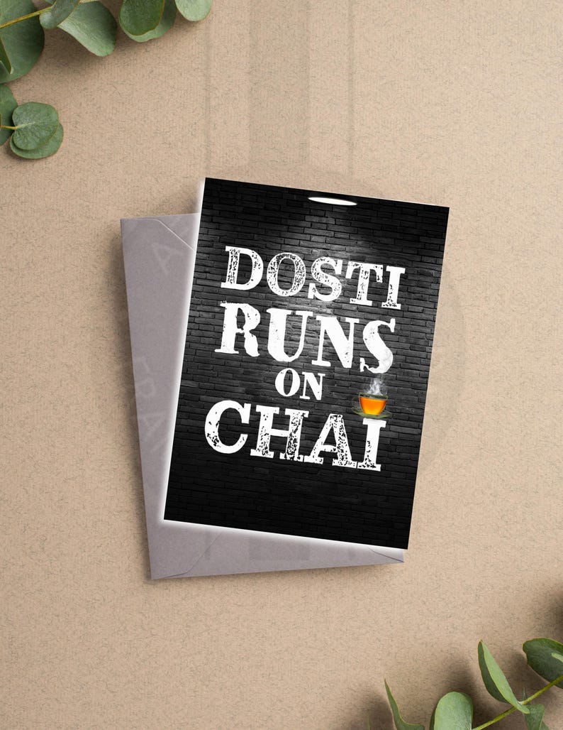 Dosti Runs on Chai Wall Art, Desi Kitchen Printable, Chai Poster for ...