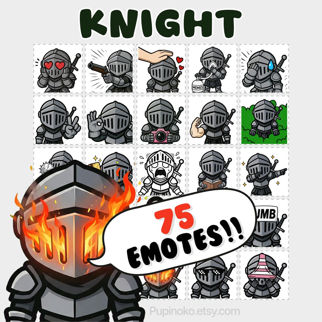 Twitch Emotes: Medieval Knight Emote Bundle Pack, Medieval Emojis, Stream Assets (PNG) - Etsy