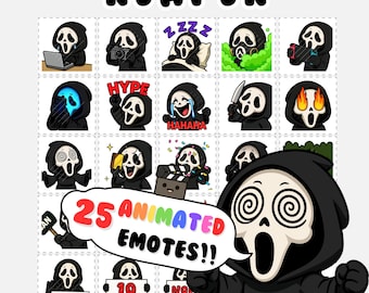 Animated Ghost Twitch Emotes: Halloween Reaper Pack, Stream Assets and ...