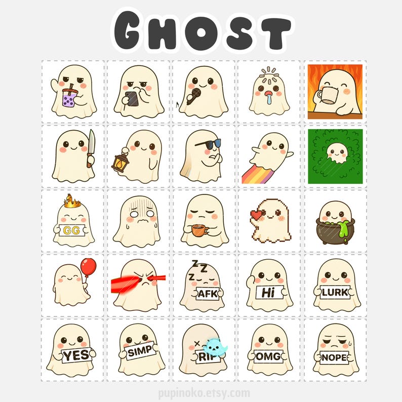 Animated Ghost Twitch Emotes Pack: Halloween Stream Alerts (digital ...