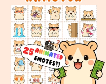 Animated Twitch Emotes: Hamster Emote Pack, Adorable Emojis, Discord ...