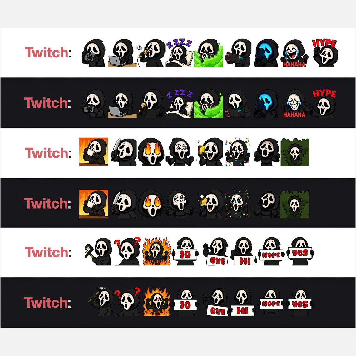 Animated Twitch Emotes: Ghost Emote Pack, Halloween Spooky Emotes ...