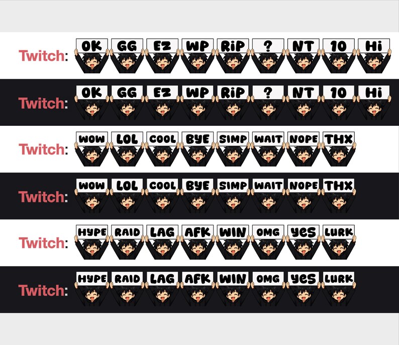 Twitch Emotes: Boy Emotes, Chibi Emote Bundle, Discord Stickers, Vtuber ...
