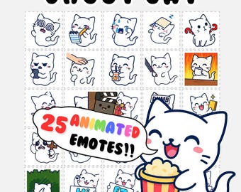 Animated Twitch Emotes: Ghost Cat Emote Bundle, Discord Chibi Emotes ...