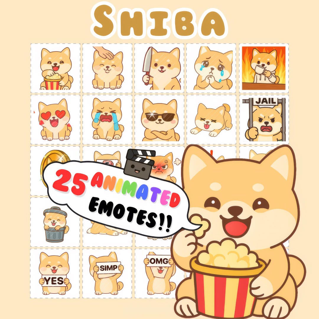 Animated Twitch Emotes: Shiba Inu Emoji Pack, Discord Emotes (GIF) - Etsy