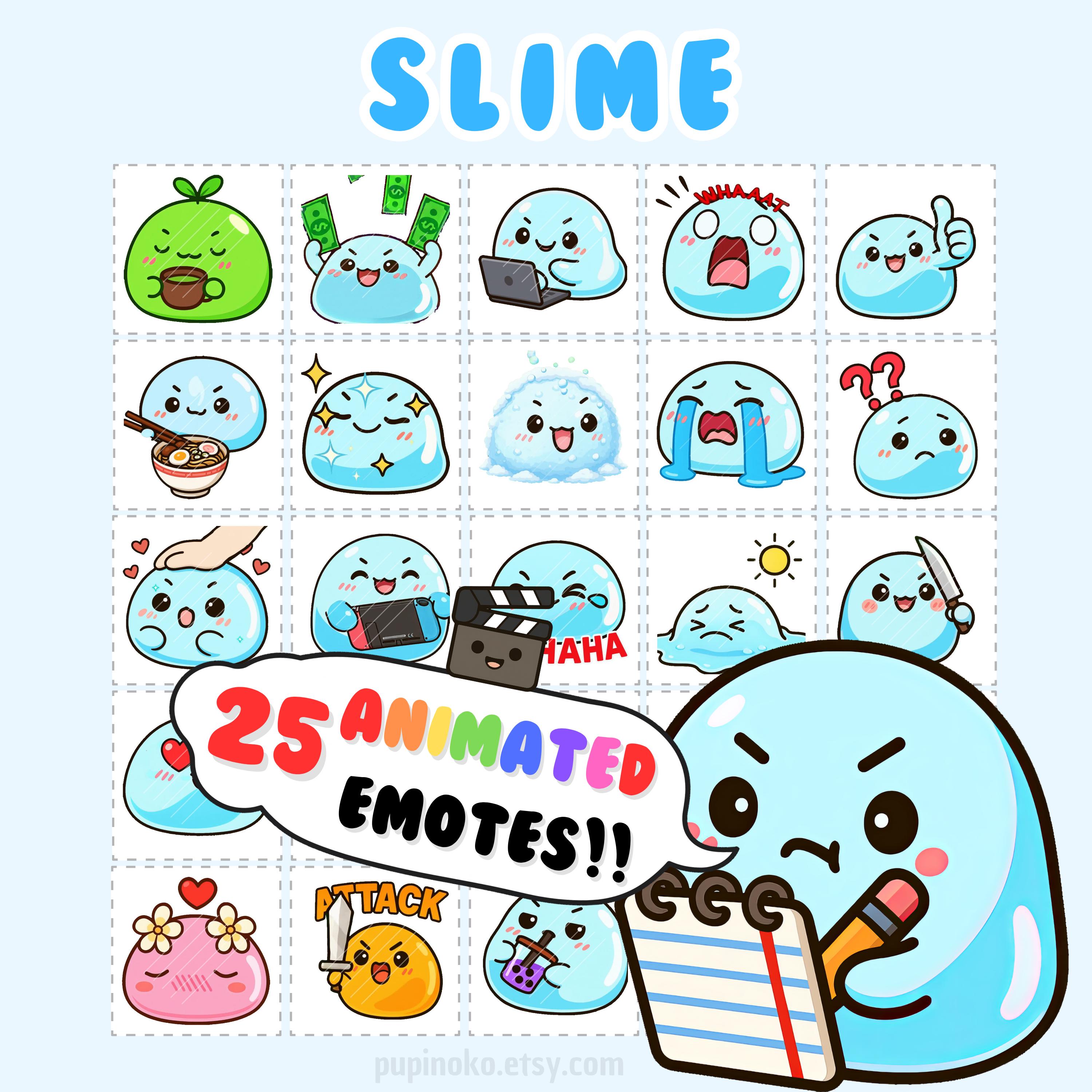 Animated Twitch Emotes: Slime Emote Pack, Adorable Blob Emojis, Discord ...