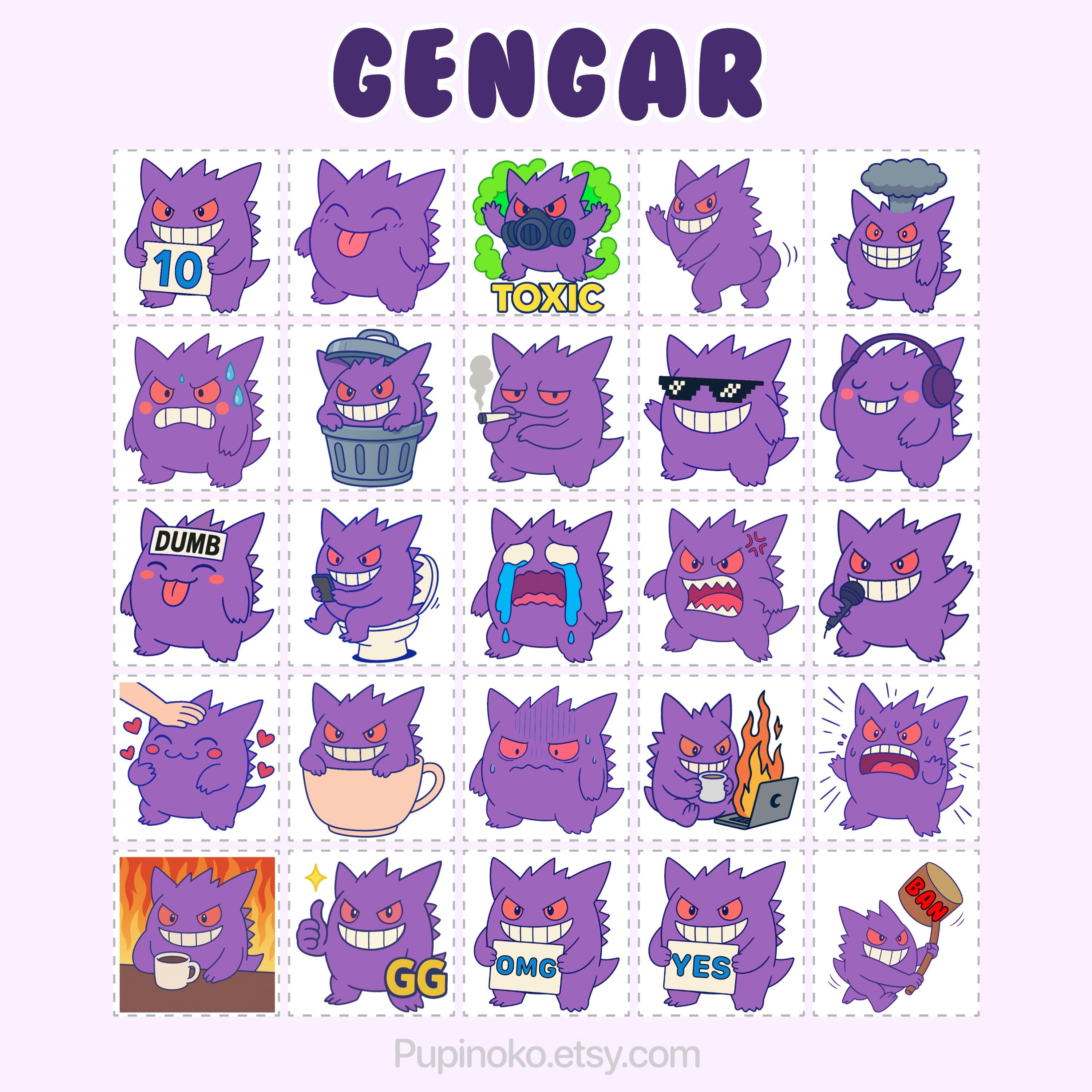 Gengar Twitch Emotes: Chibi Discord Emoji Pack, Stream Assets and ...
