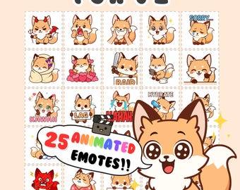 Animated Twitch Emotes: Fox Emote Bundle, Mega Bundle Pack, Discord ...