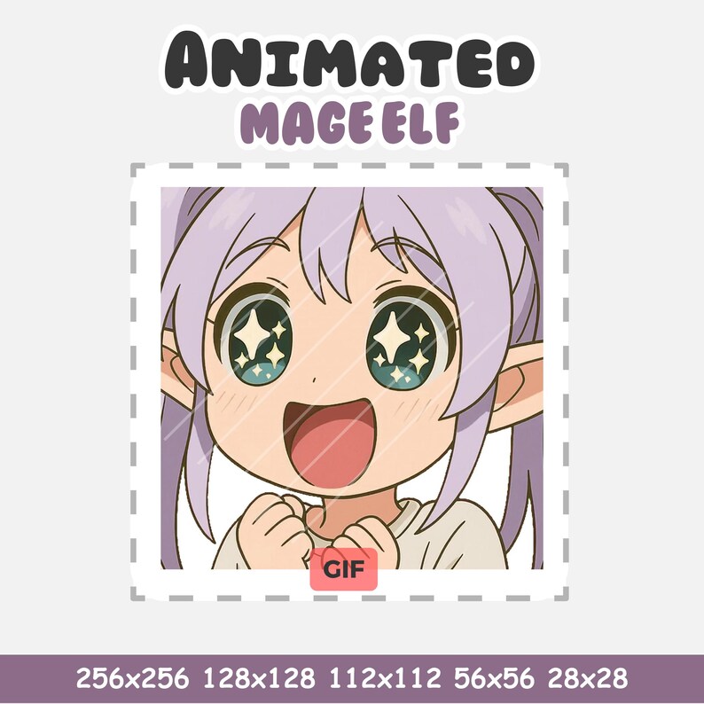 Twitch Emote | Animated Emote | Mage Elf | Discord Emote | Cute Chibi ...