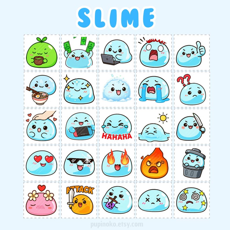 Animated Twitch Emotes: Slime Emote Pack, Adorable Blob Emojis, Discord ...