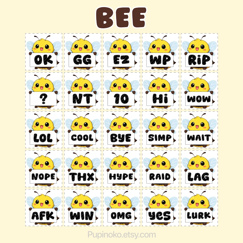 Bee Emotes for Twitch and Discord: Stream Reactions, Adorable Bee Emote ...