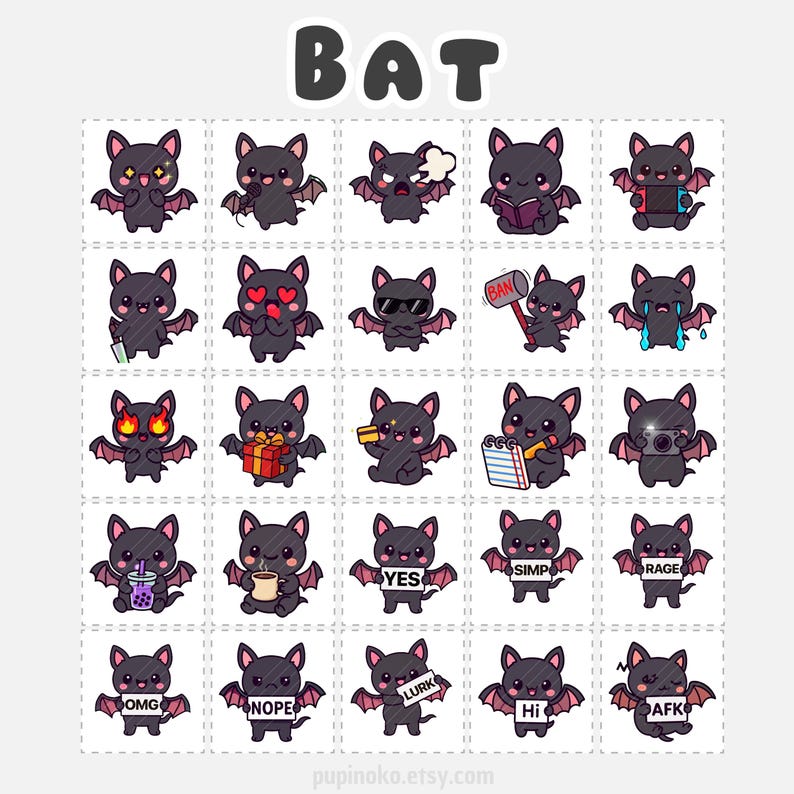 Animated Bat Twitch Emotes: Halloween Stream Assets, Discord, Kick (GIF ...