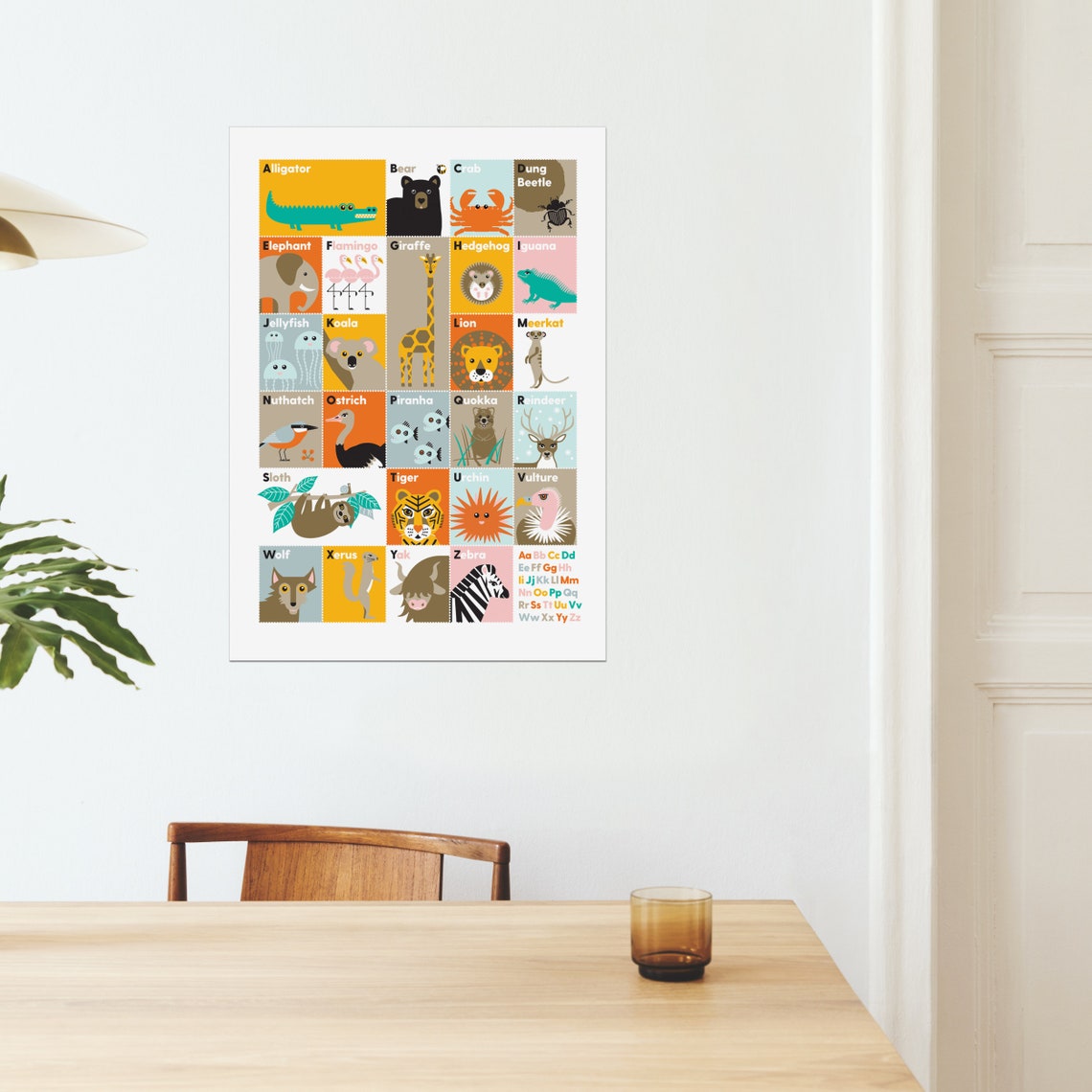 Animal Alphabet Poster, ABC Wall Art, Personalised Kids Room Decor ...
