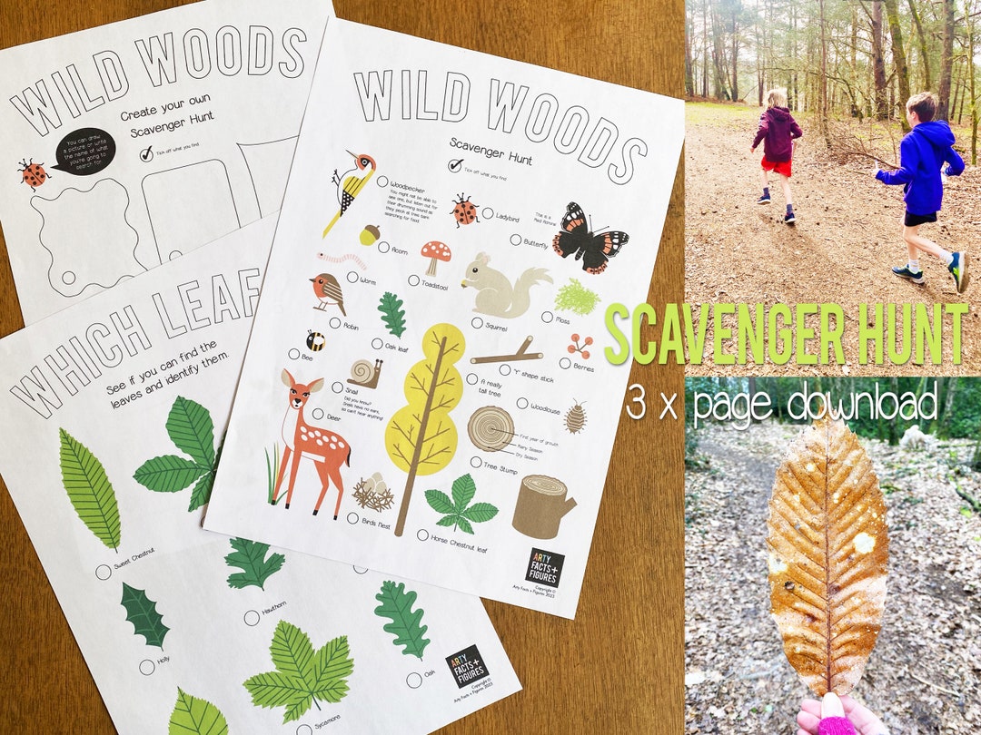 Woodland Scavenger Hunt Pack, Summer Holiday Printable, Create Your Own ...