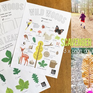 Woodland Scavenger Hunt Pack, Summer Holiday Printable, Create Your Own ...