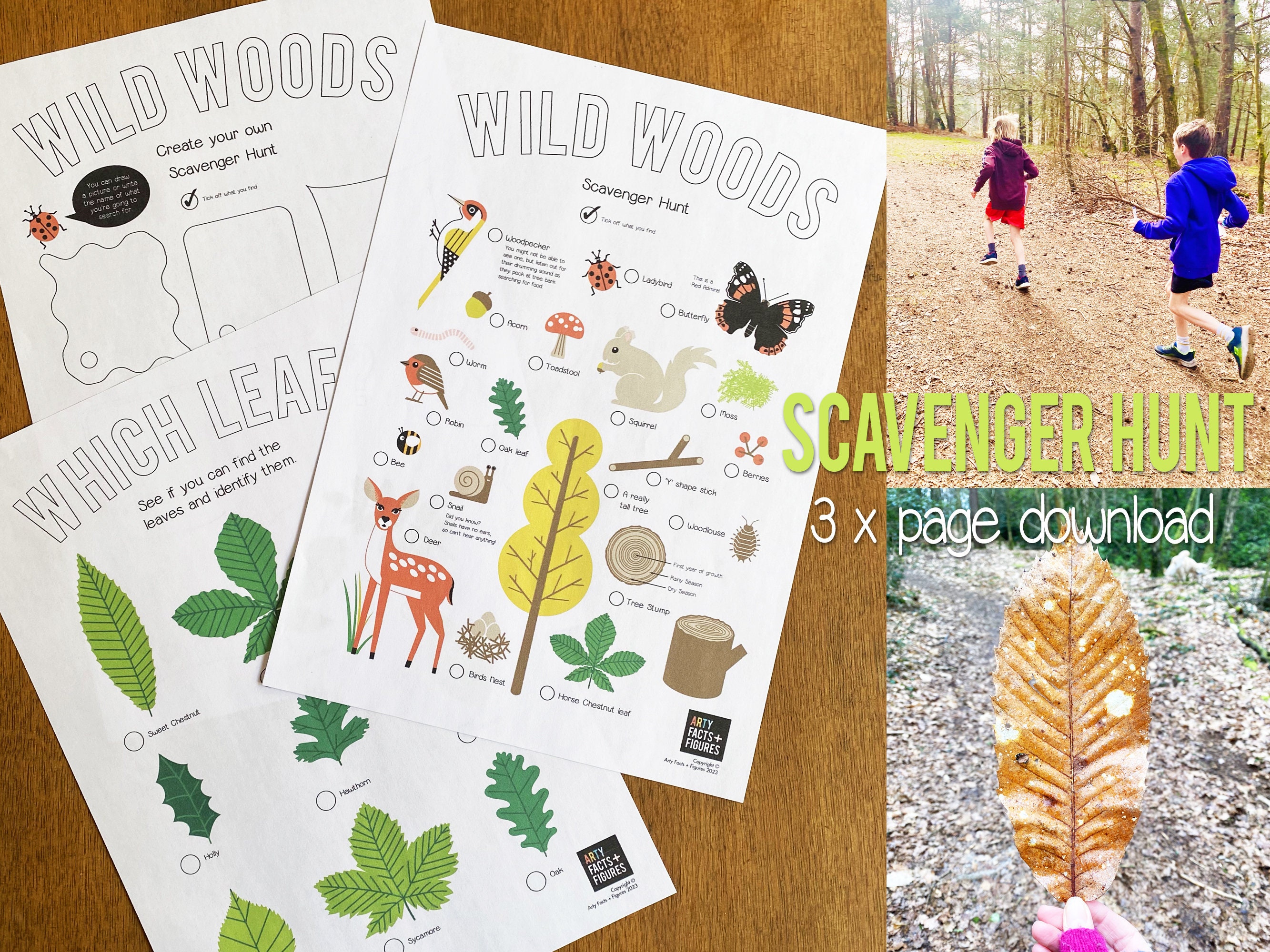 Woodland Scavenger Hunt Pack Summer Holiday Printable Create - Etsy