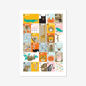 Animal Alphabet Poster, ABC Wall Art, Personalised Kids Room Decor ...