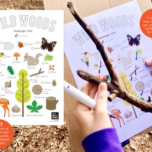 Woodland Scavenger Hunt Pack, Summer Holiday Printable, Create Your Own ...