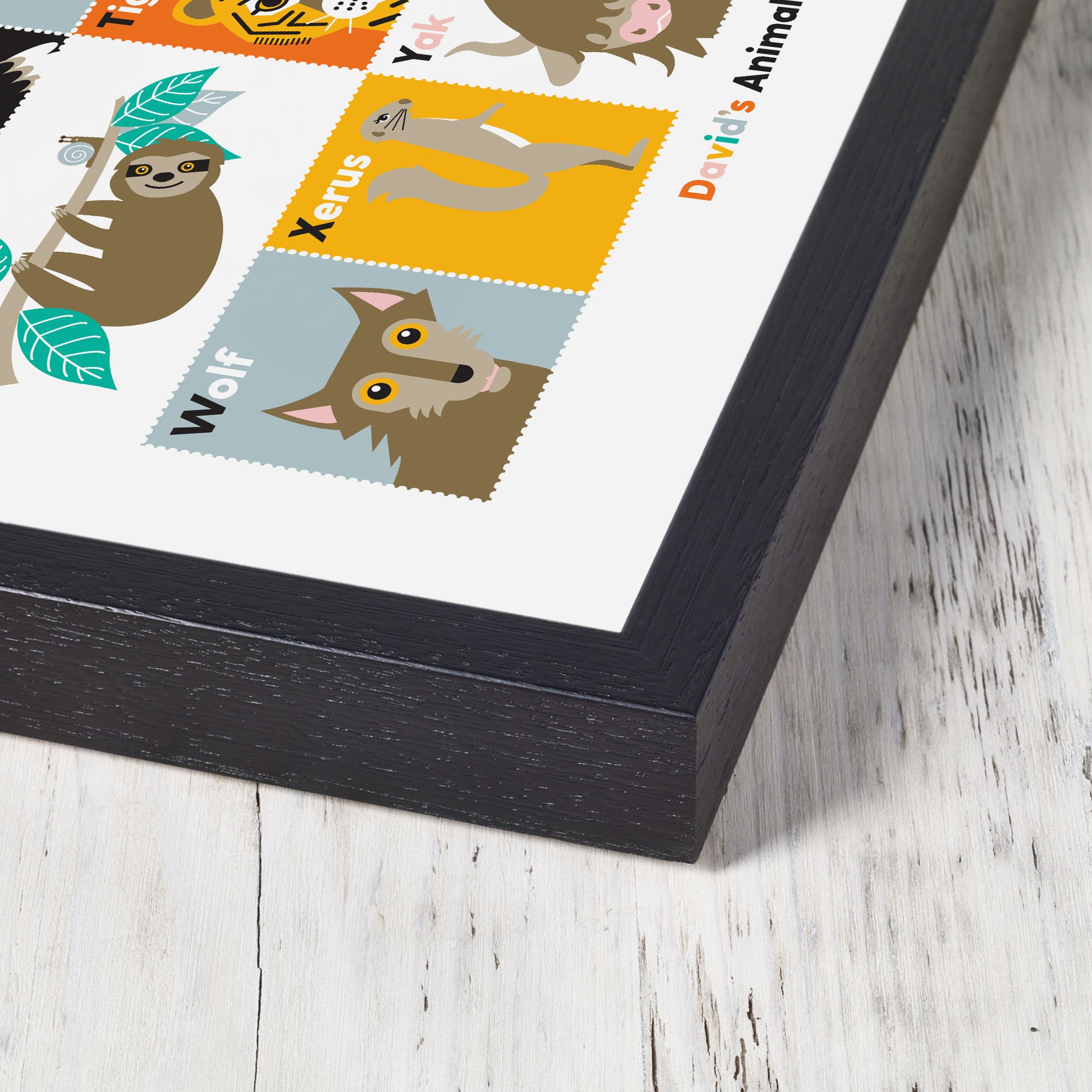 Animal Alphabet Poster, ABC Wall Art, Personalised Kids Room Decor ...