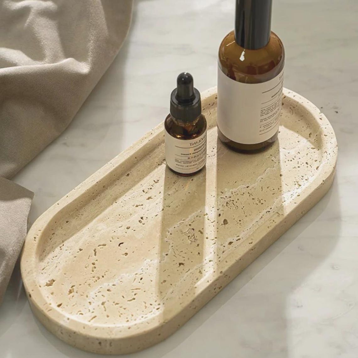 Luxe Ledge Stone Vanity Tray - Etsy
