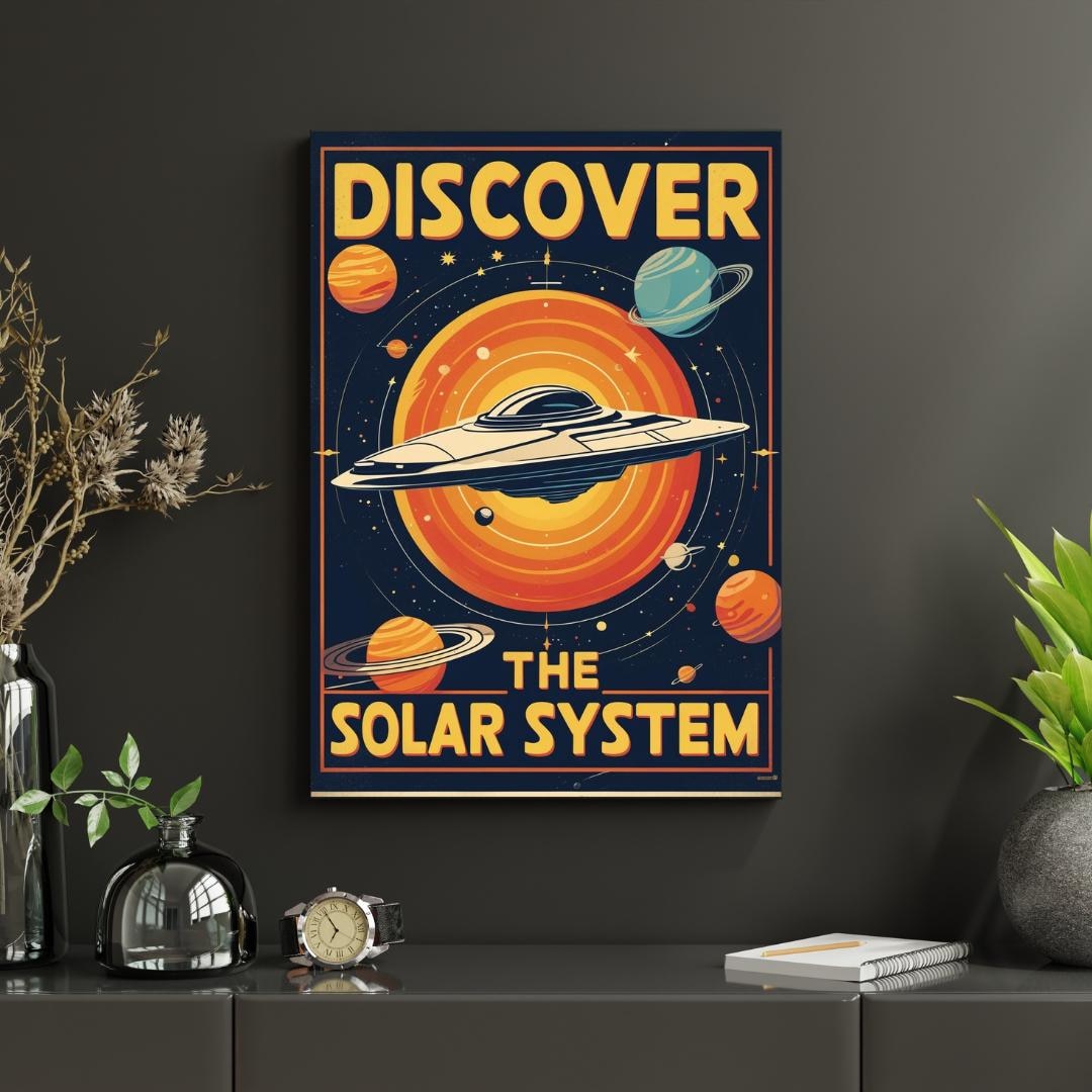 Retro Solar System Wall Art – Mid-century Printable Space Poster ...