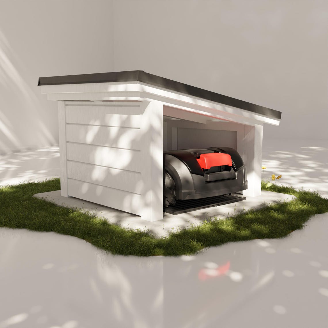 Robotic Lawn Mower Garage Plans With Shed Roof - Step-by-step ...