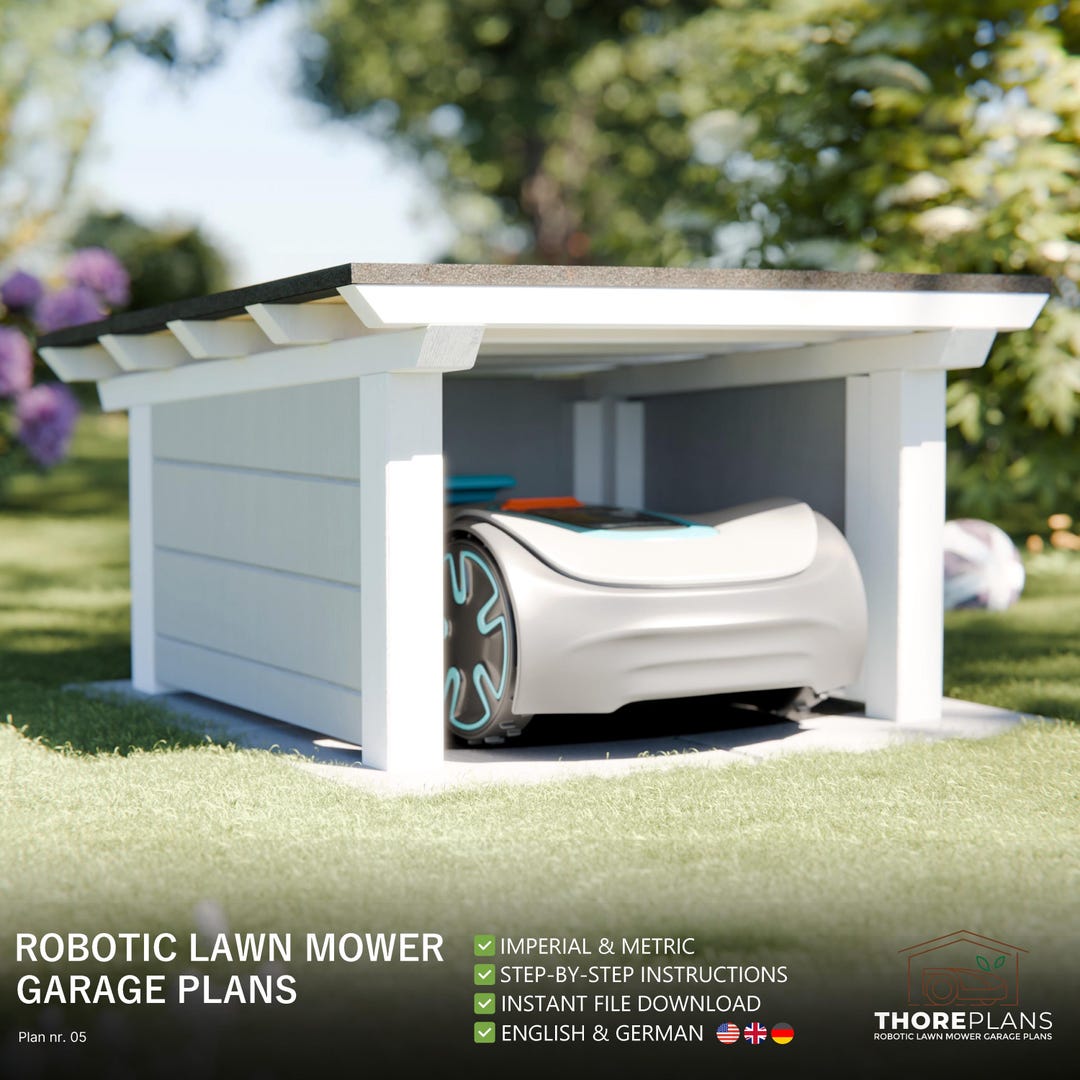 Robot Lawn Mower Garage Plans - Building Instructions DIY - Etsy