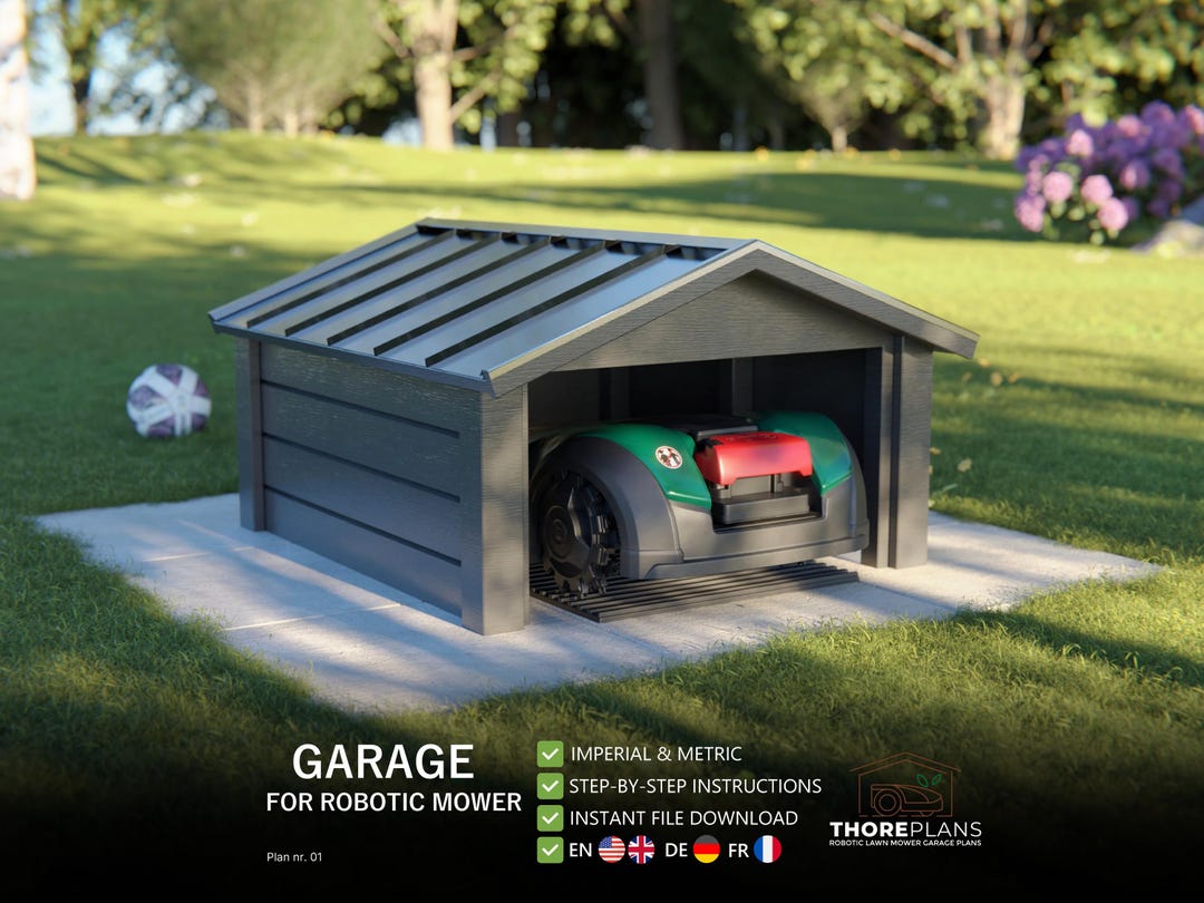 Robotic Lawn Mower Garage Plans | DIY Building Instructions - Etsy