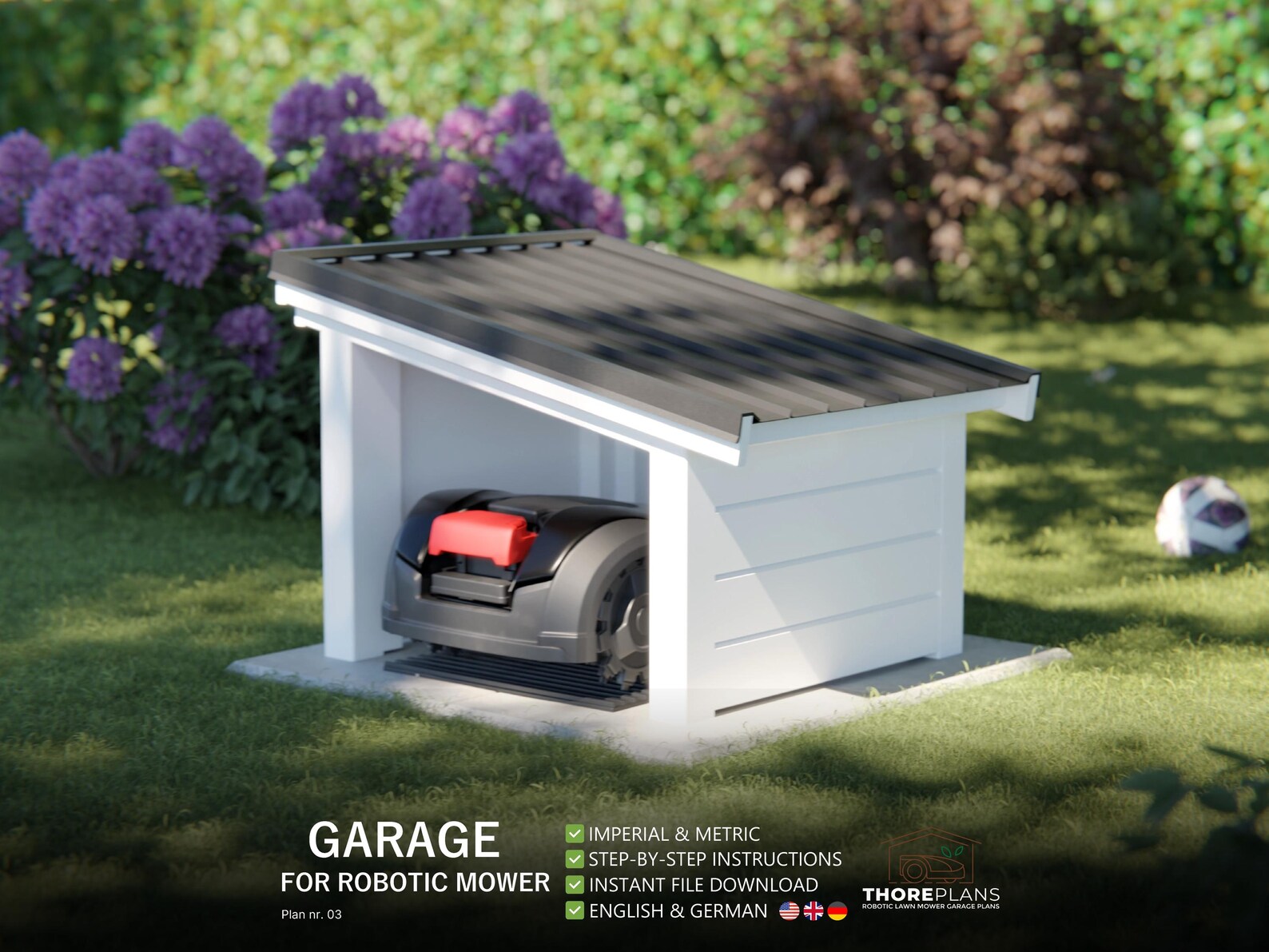 Robotic Lawn Mower Garage Plans With Shed Roof - Step-by-step ...