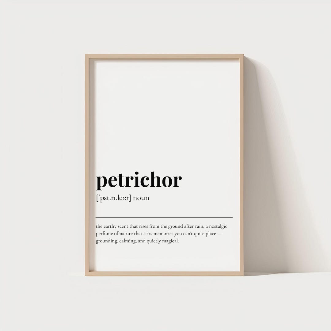 Petrichor Definition Wall Art Printable – Aesthetic Word Poster for ...