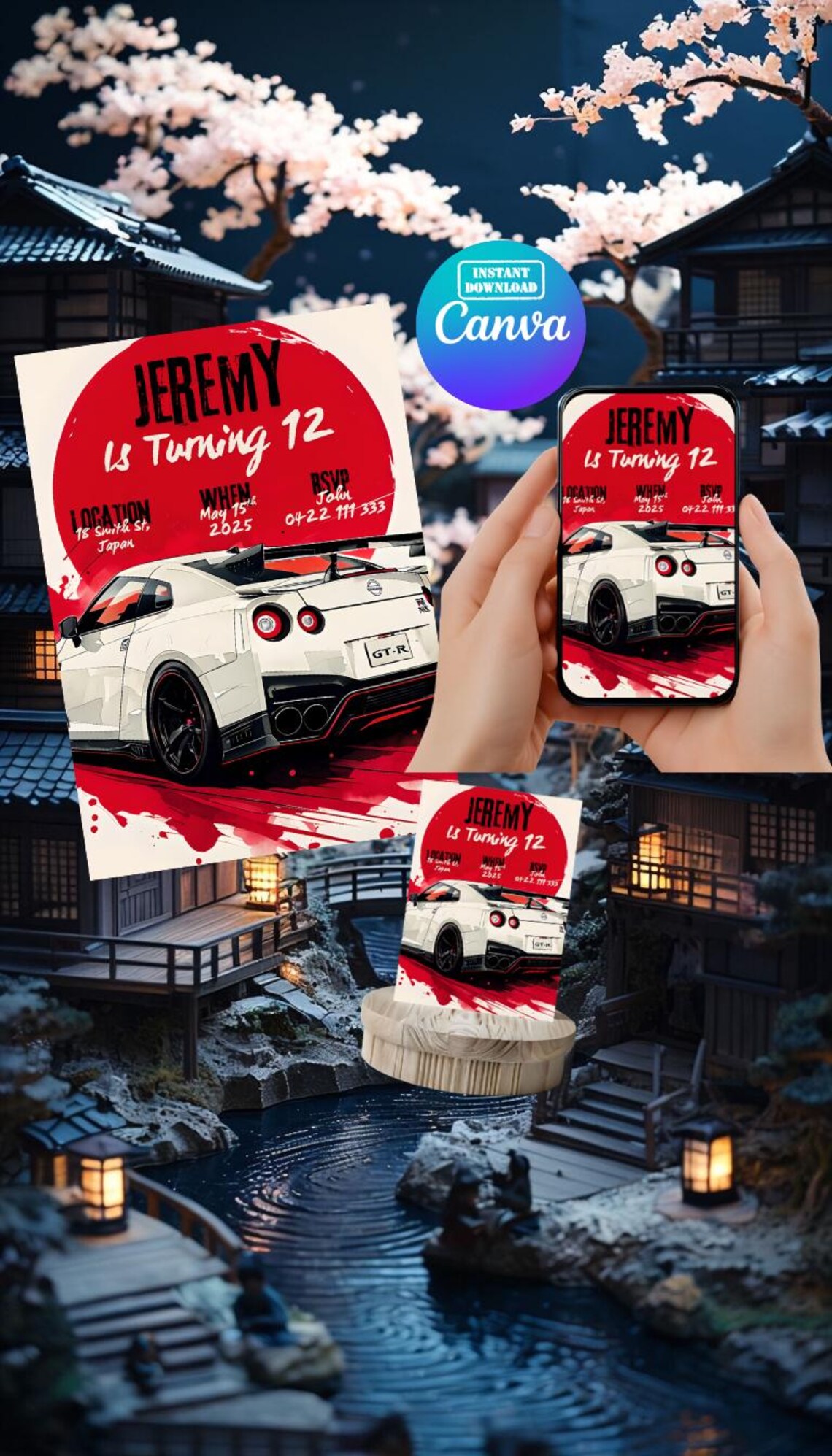 Jdm Gtr Kids Birthday Invitation - Etsy