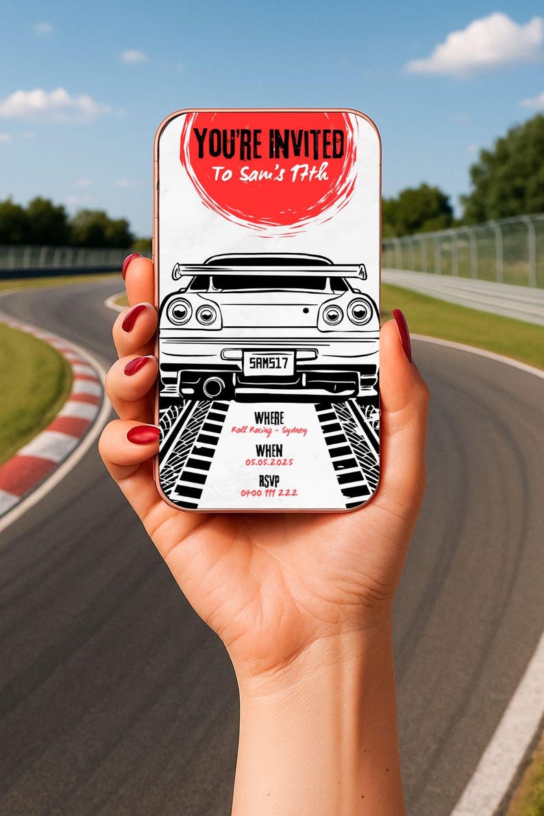 17th Birthday Invitation Jdm Legends Nissan Skyline Gtr Rx7 Supra Kids ...