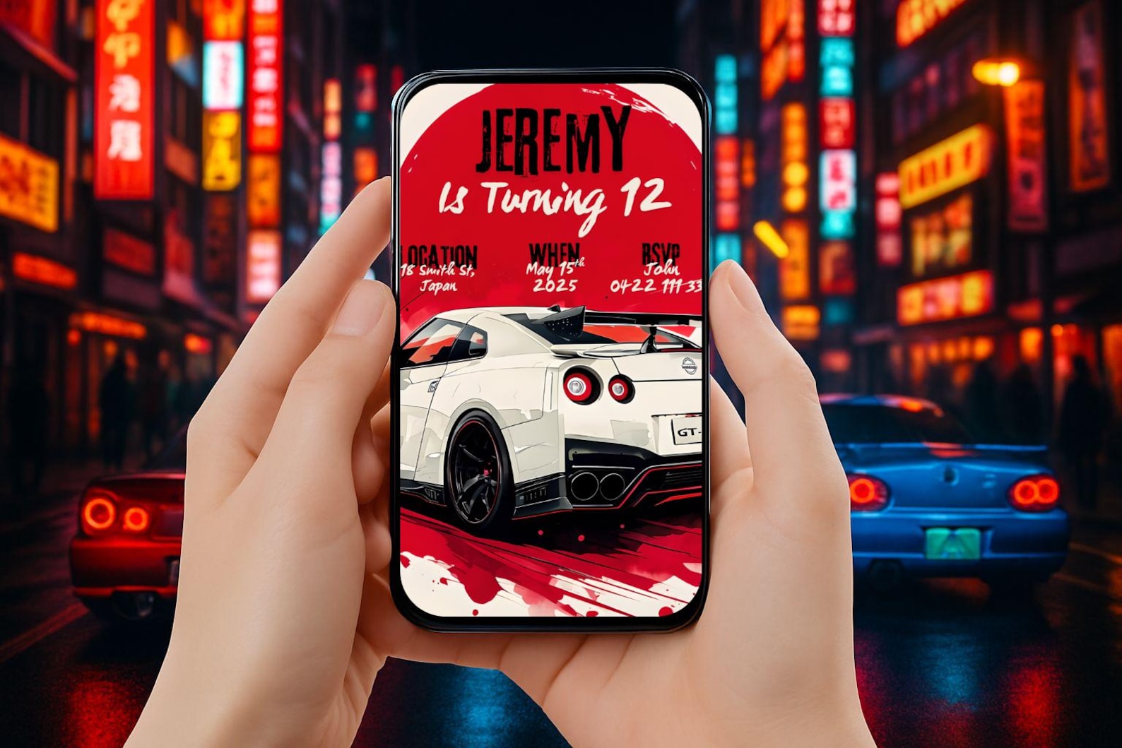 Jdm Gtr Kids Birthday Invitation - Etsy
