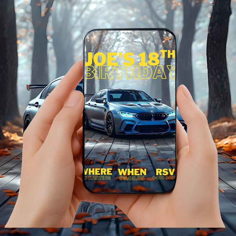 Bmw M5 M3 M4 Competition Birthday Invitation, Birthday Invite, Boys ...