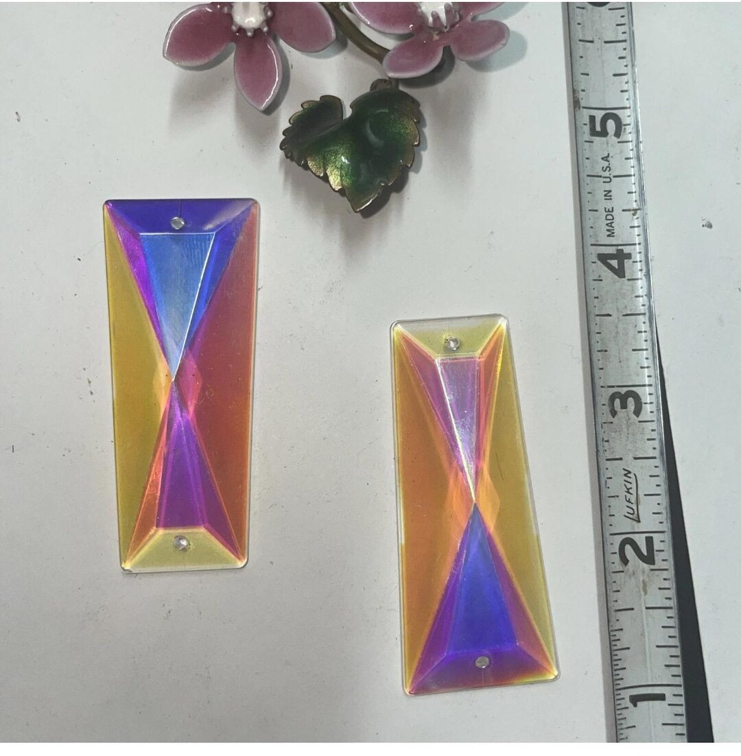 Vintage Aurora Borealis Coffin Prisms Crystal Chandelier Prisms - Etsy