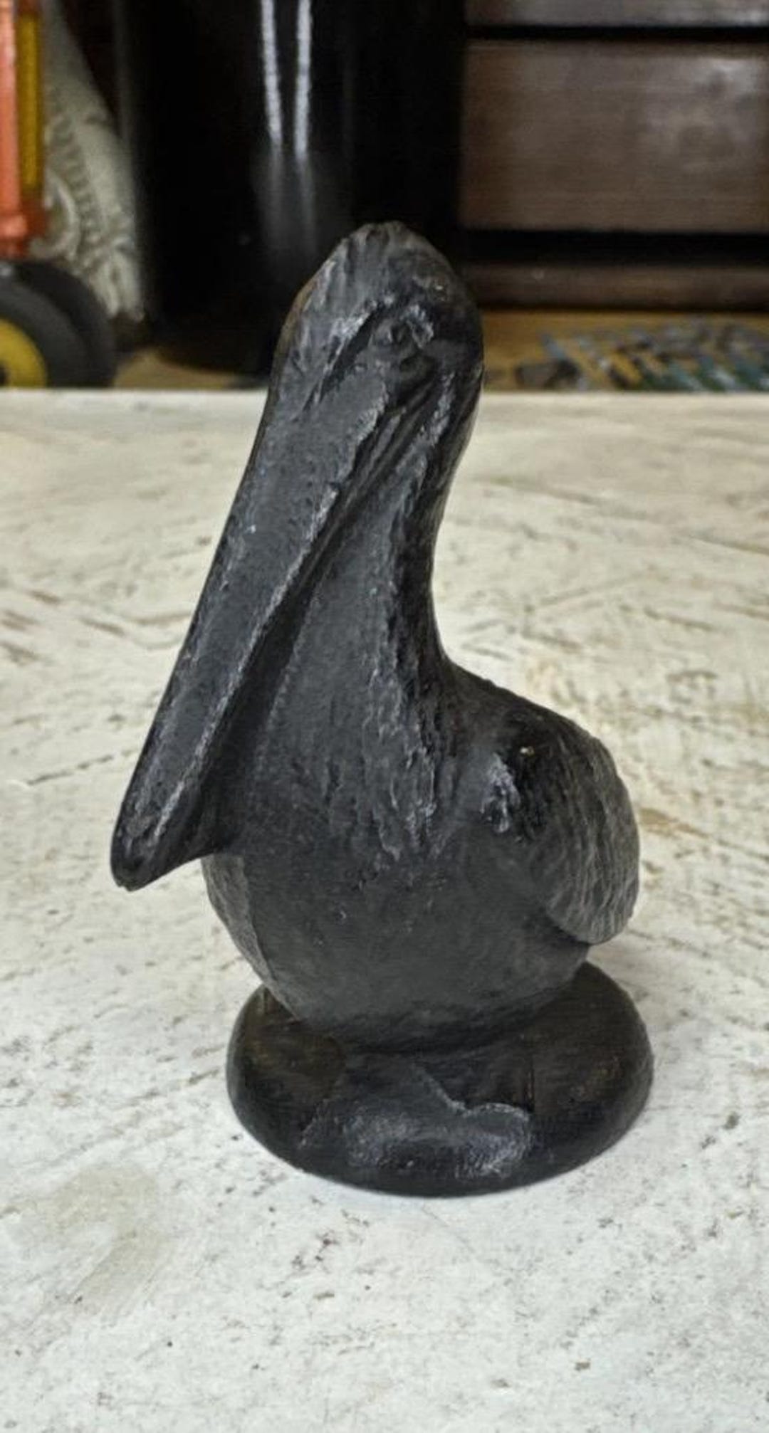Vintage Cast Iron Pelican Paper Weight Small Decorative Figurine - Etsy