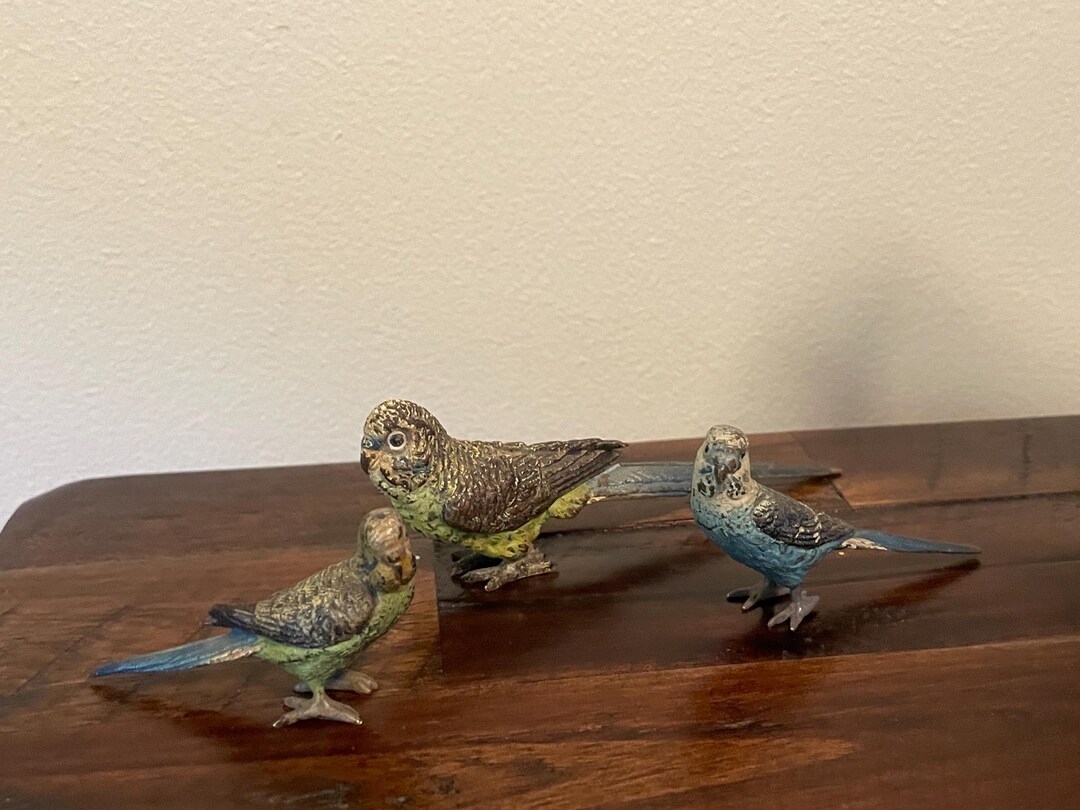 Antique Cold Painted Bronze Parakeet Budgie Lot - Etsy