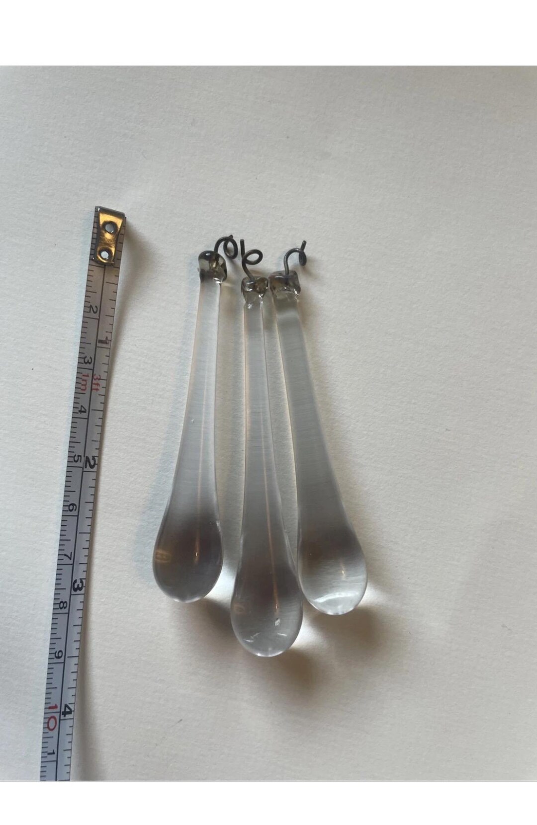 Trio Antique Leaded Glass Crystal Rain Drop Chandelier Prisms - Etsy