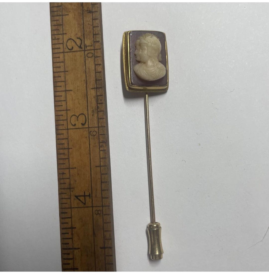 Antique Roman/greek Cameo Stick Pin Rare Double Face - Etsy