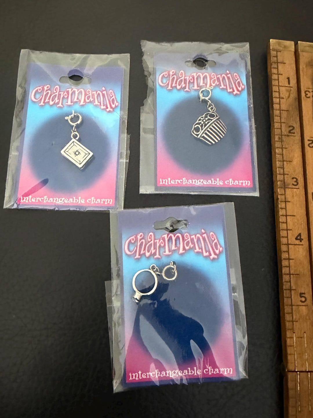 New Old Stock - Trio Silver Tone Charms - Etsy