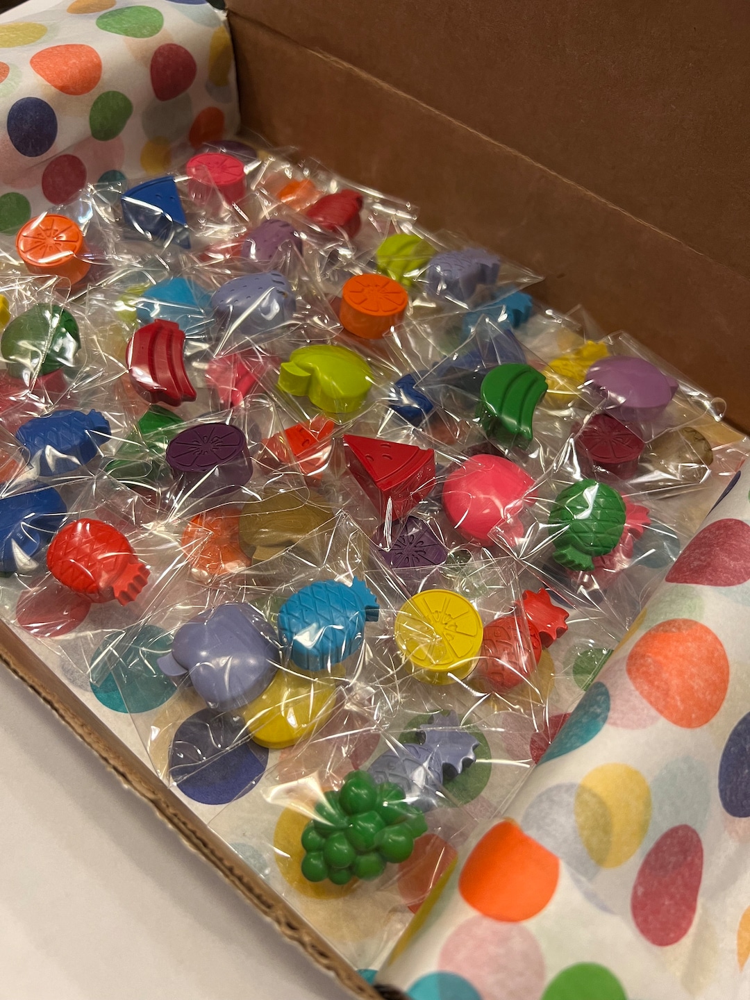 Lot of 50 Fruit Shape Crayons, Class Party, Birthday Party Favor, Non ...