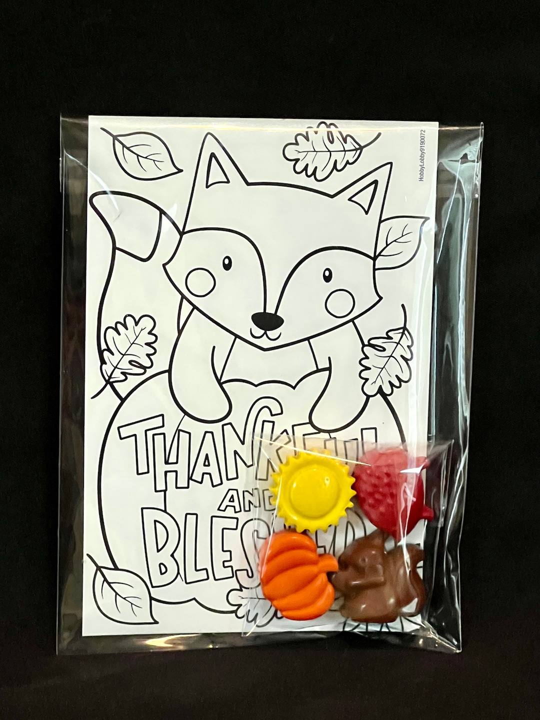 Fall/thanksgiving Themed Crayons With Coloring Card, Student Gift ...