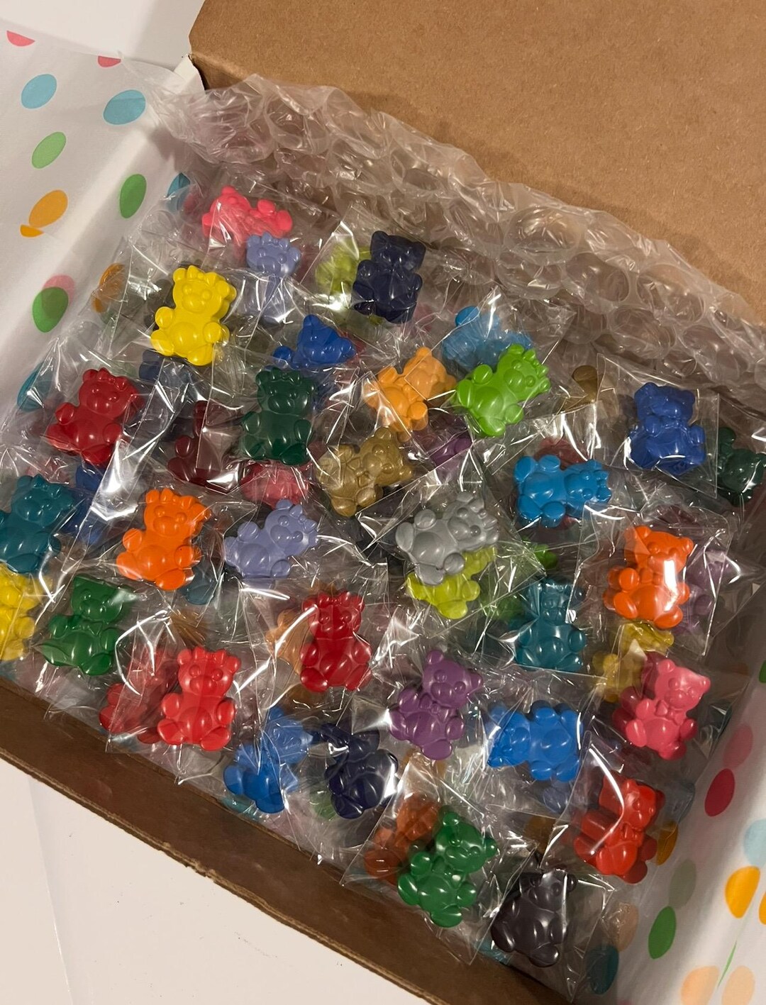 Teddy Bear Crayons Set of 50, Individually Wrapped Party Favors, Kids ...