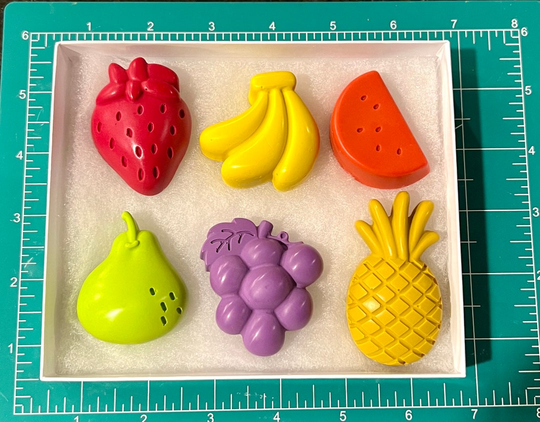 Set of 6 Large Fruit Crayons, Party Favors, Birthday Gift, Teacher Gift ...